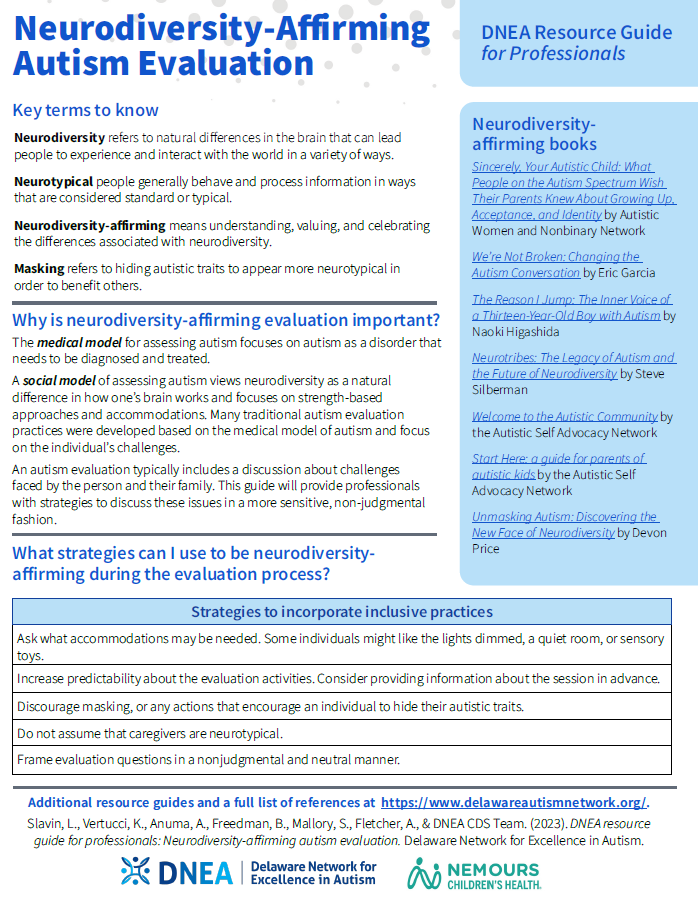Mental Health Professionals - Delaware Network for Excellence in Autism